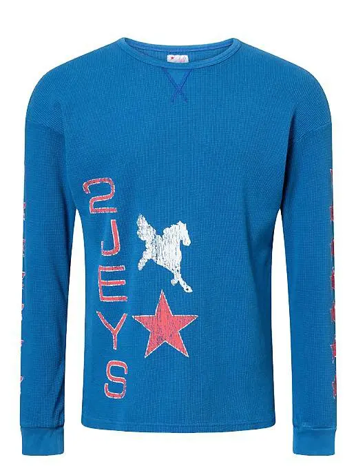 TWOJEYS Sterling Waffle Long-sleeve Cotton-jersey T-shirt - Navy