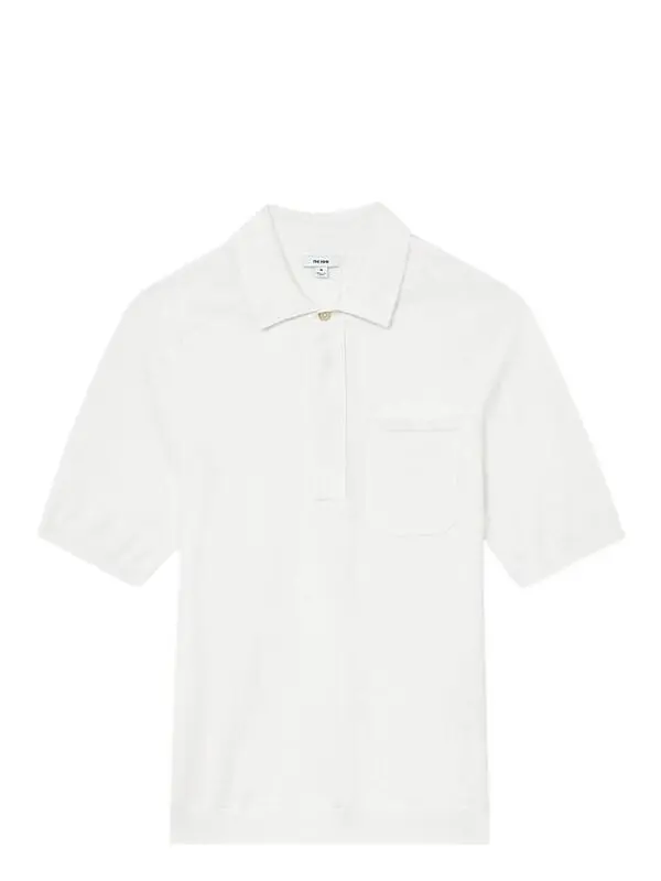 REISS Selkirk Patch-pocket Cotton-knit Polo Shirt - White