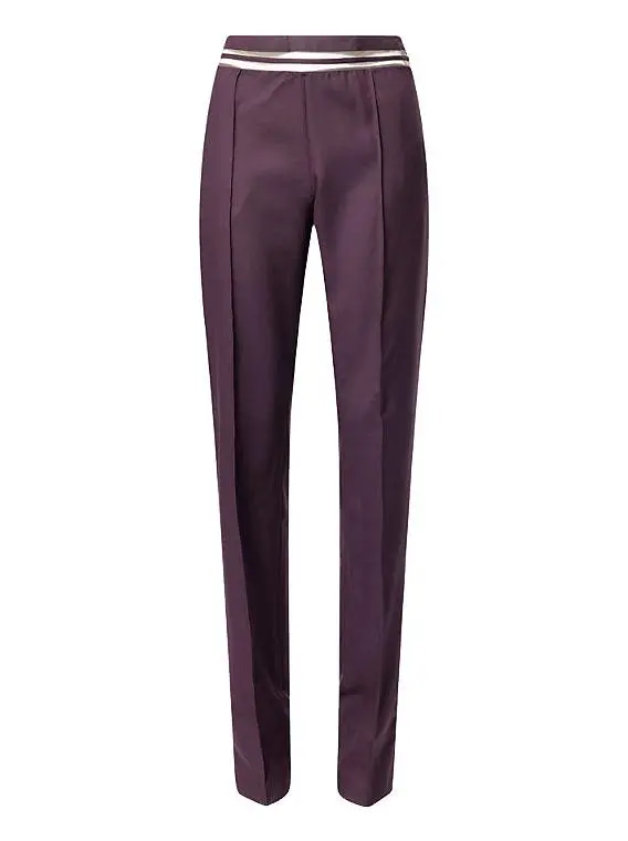NENSI DOJAKA Straight-leg Crepe Trousers - Plum
