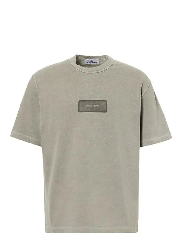 Stone Island Mineral Dyed Short-sleeve Cotton-jersey T-shirt - Grey