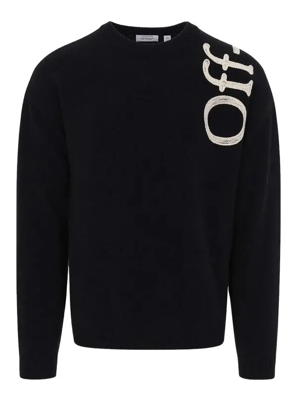 Off-White Bookish Knit Crew Neck Pullover - Black