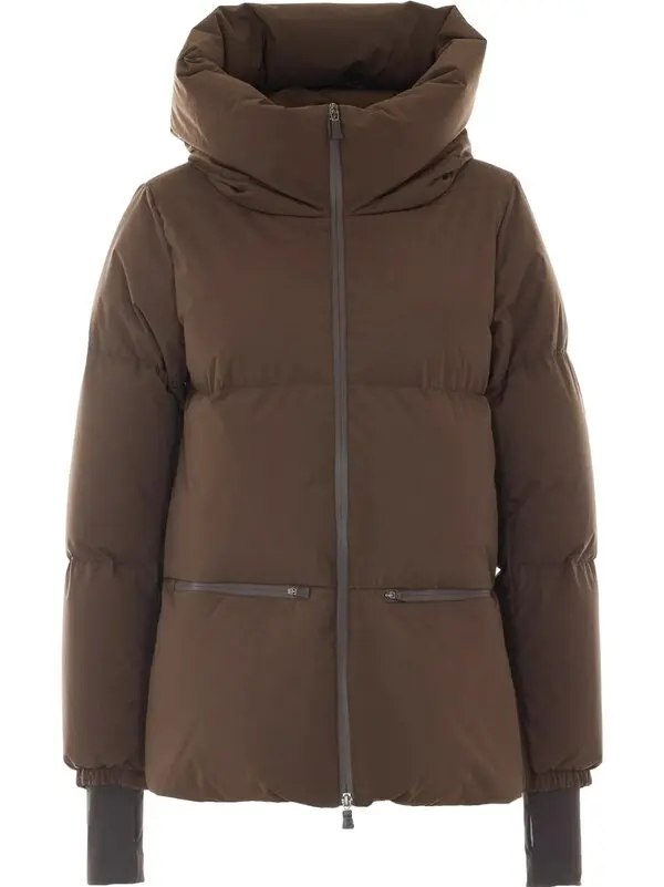 Herno Short Down Jacket 2 Layers With Hood - Brown