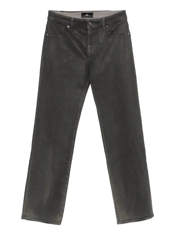 7 For All Mankind Straight Leg Coated Jeans - Grey