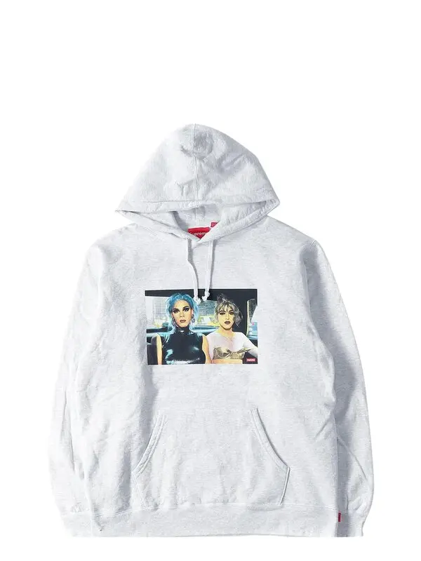 Supreme Nan Goldin Misty And Jimmy Paulette Hooded Sweatshirt - Grey