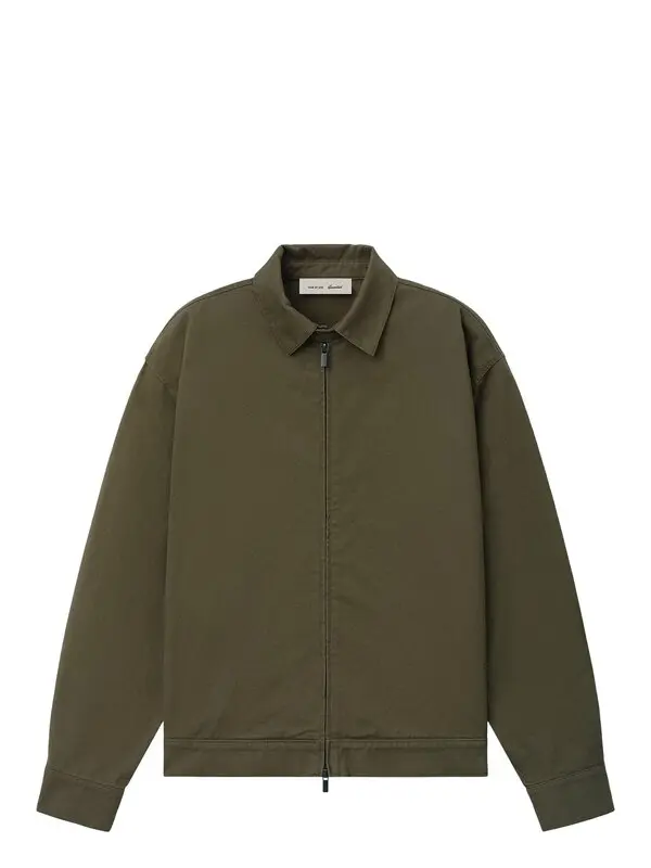 Fear Of God Cotton Twill Work Jacket 'moss - Green