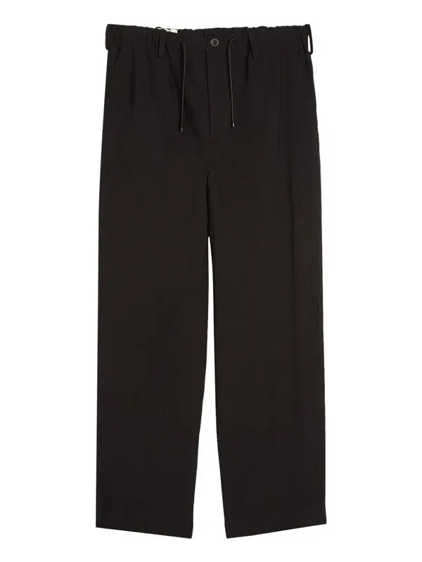 Dries Van Noten Drawstring Mid Rise Loose Fit Trousers - Black