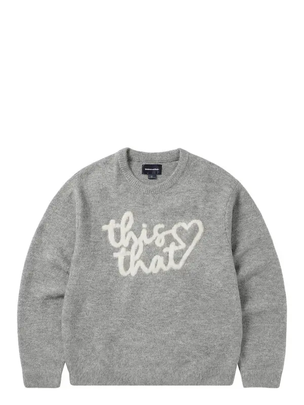 THISISNEVERTHAT Heart Logo Knit Sweater - Grey