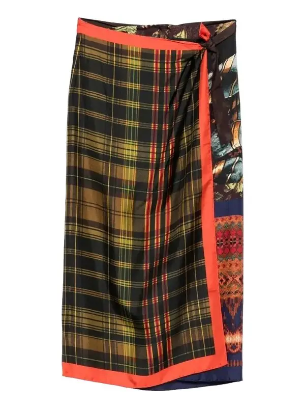 Dries Van Noten Silk Long Skirt - Black