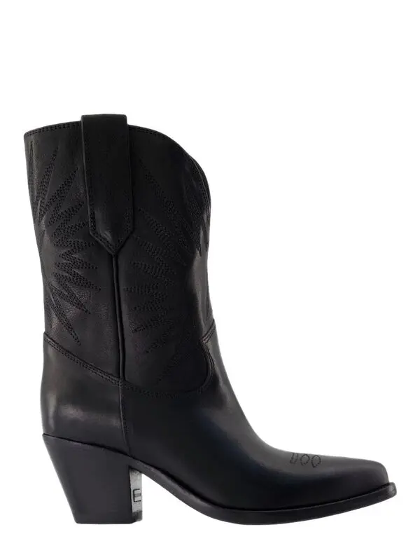 GOLDEN GOOSE Wish Star Leather Boots - Black