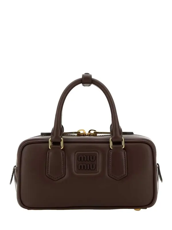 Miu Miu Arcadie Mini Leather Handbag - Brown