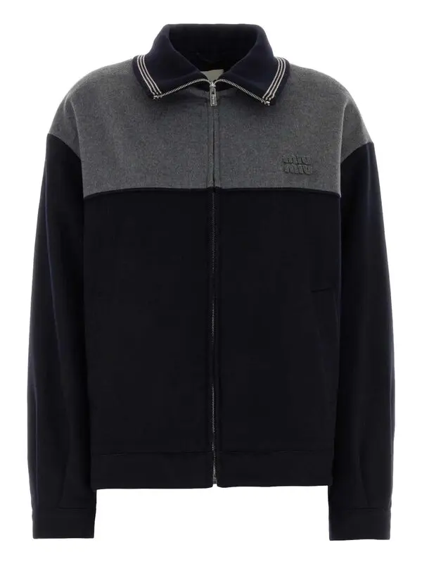 Miu Miu Velour Jacket With Contrast Trim - Multicoloured