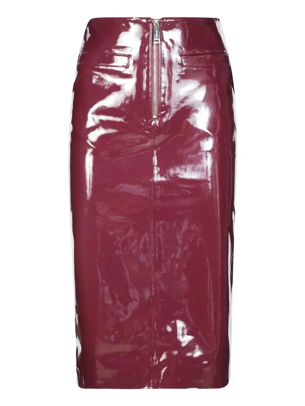 SELF-PORTRAIT Faux Leather Skirt - Viola