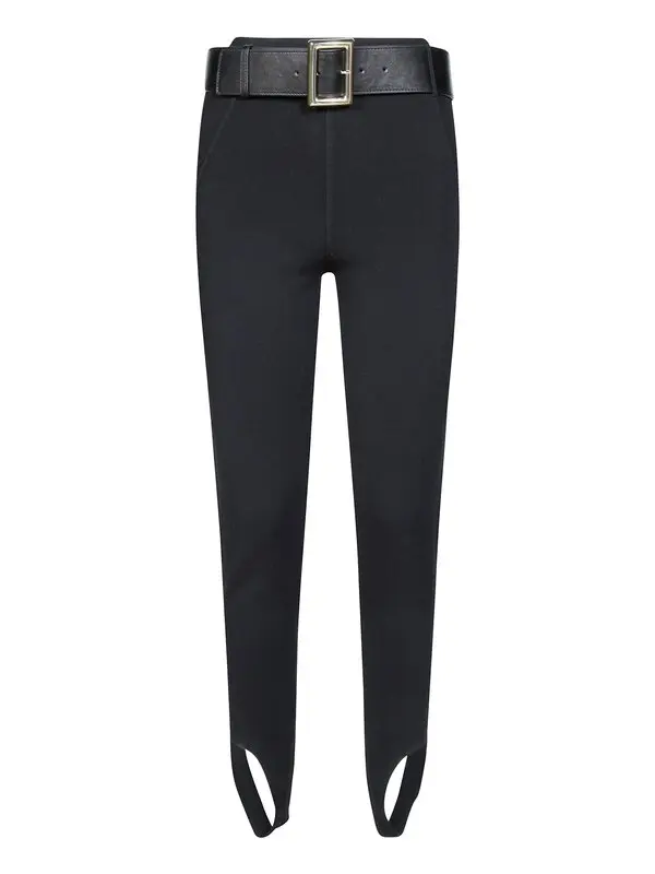 SELF-PORTRAIT Knit Stirrup Leggings - Nero