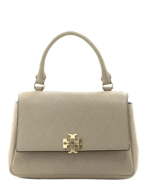 Tory Burch Quilted Top Handle Chain Wallet - Soft Cement