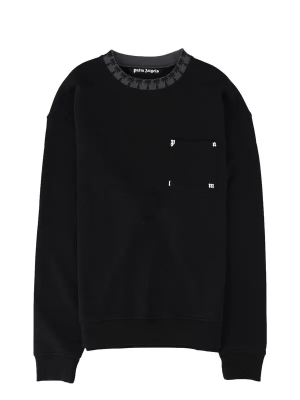 Palm Angels Graphic-detail Crewneck Sweatshirt - Black