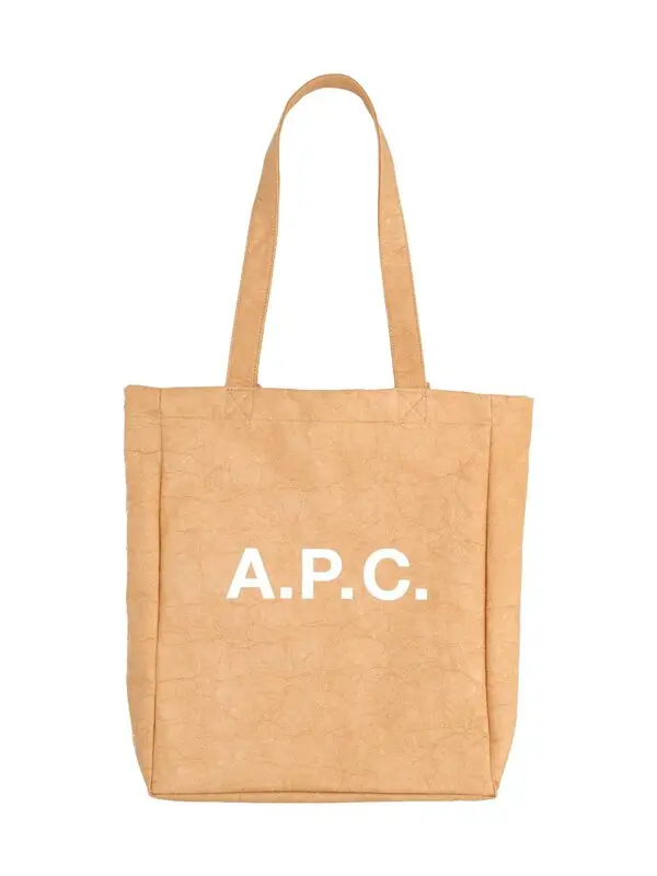 A.p.c. Logo Print Tote Bag - Beige