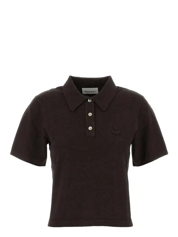 Isabel Marant Étoile Althea Cotton-wool Blend Polo Shirt - Brown