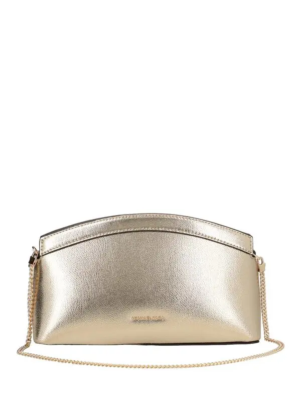 Michael Kors Metallic Leather Crossbody Clutch Bag - Gold