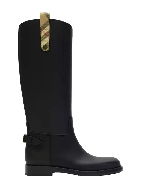 Burberry Cavalier Check-detail Boots - Black