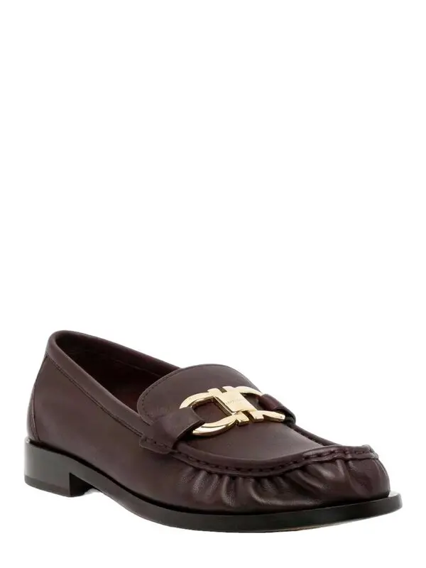 FERRAGAMO Double Gancio Loafers - Red