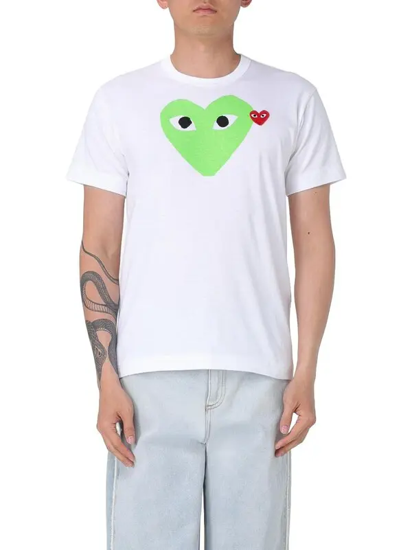 Play Comme Des Garcon Printed Cotton T-shirt - Green