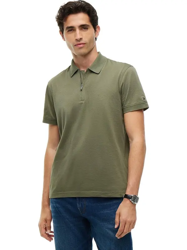 Tommy Hilfiger New York Label Regular Fit Performance Polo - Ghost Fern