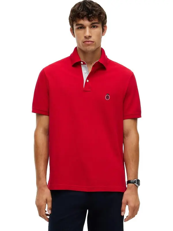 Tommy Hilfiger Classic Fit Crest Logo Polo - Medium Red