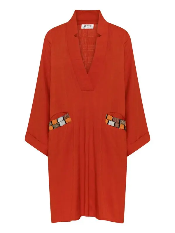 BELYED HANDCRAFT Linen Tunic - Orange