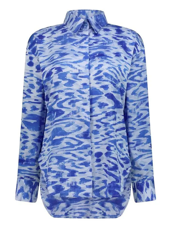 BELYED HANDCRAFT Belyed Yasna Silk Crepe Shirt And Shorts Set - Blue