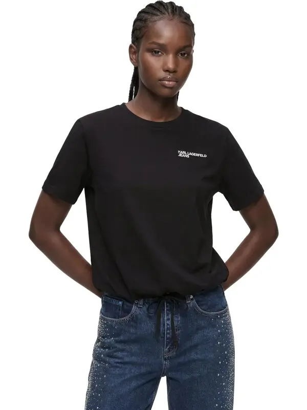 KL JEANS Jeans T-shirt With Drawcord Hem - Black