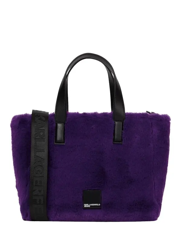 KL JEANS Box Logo Furry Mini Tote Bag - Prism Violet