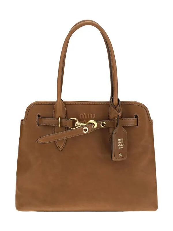 Miu Miu Leather Aventure Shoulder Bag - Brown