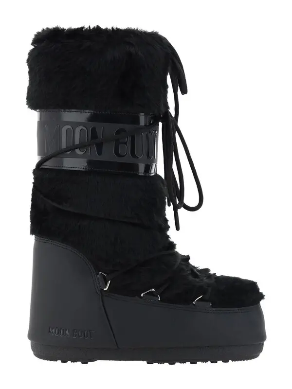 Moon Boot Icon Faux Fur Boots - Black
