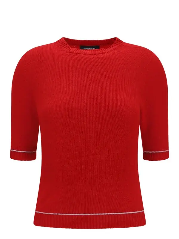 Fabiana Filippi Brushed Platinum Sweater - Red