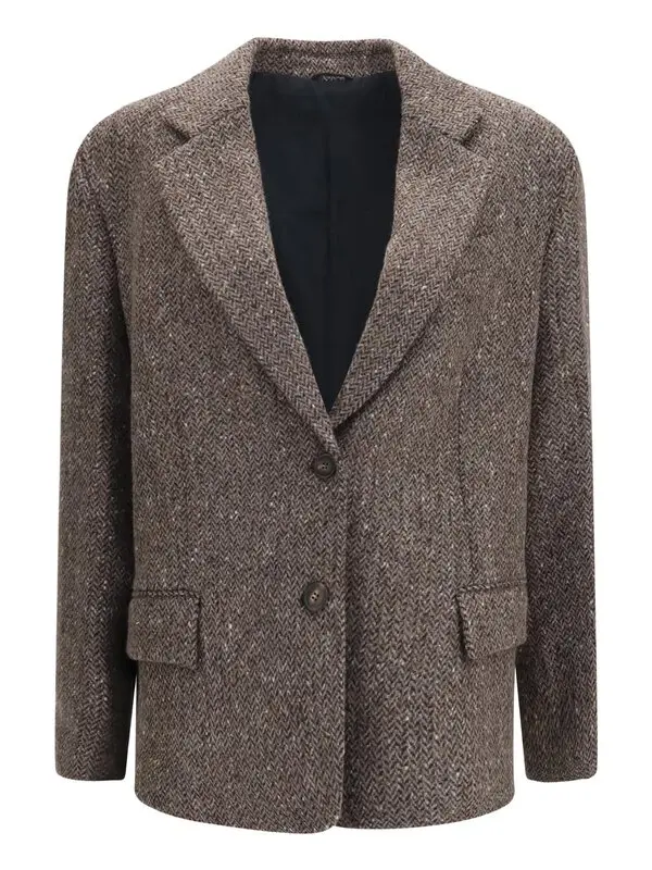 Brunello Cucinelli Single-breasted Virgin Wool Blend Jacket - Brown