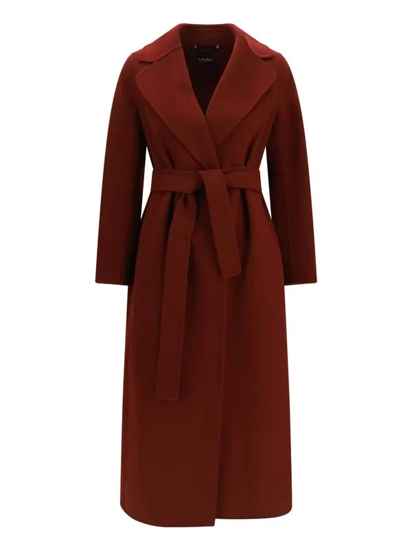 'S MAXMARA Poldo Virgin Wool Coat - Bordeaux