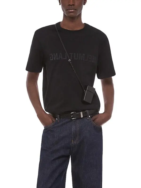 Helmut Lang Reverse Logo Cotton Crewneck T-shirt - Black