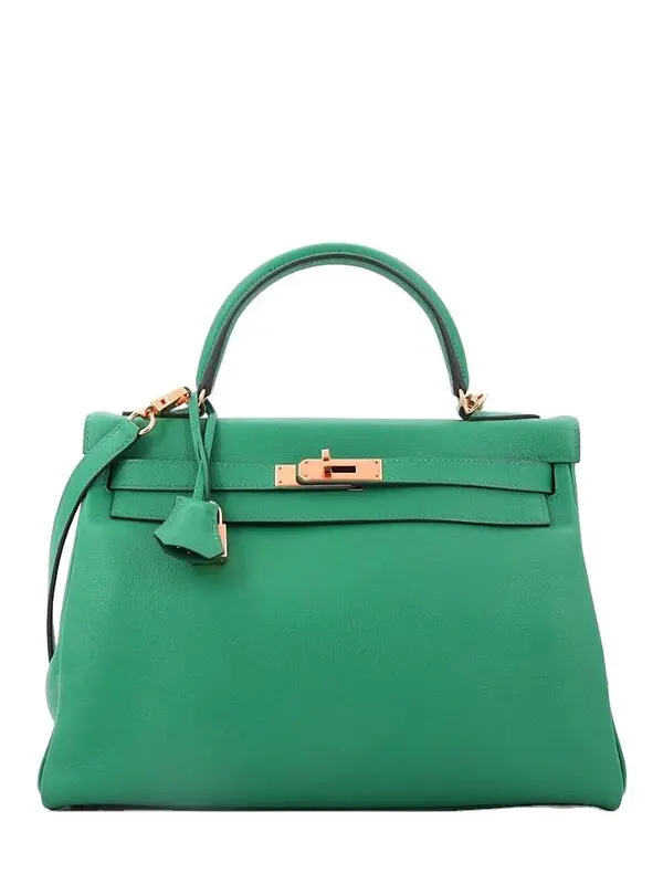 Hermès Kelly 32 Handbag Green Evercolor With Gold Hardware - Menthe
