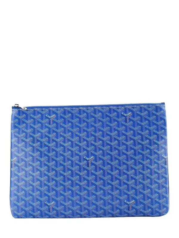 Goyard Gm Senat Zip Pouch Coated Canvas - Blue