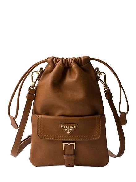 Prada Nappa Leather Pouch - Brown