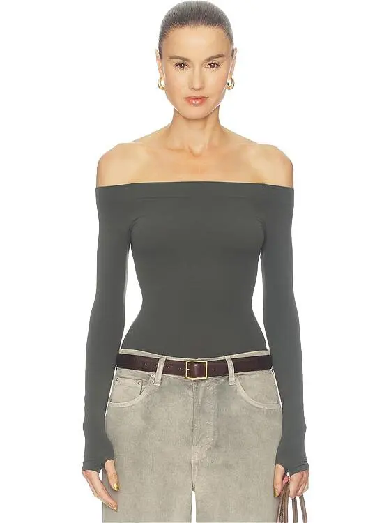 Commando Ballet Off-shoulder Bodysuit - Hazel
