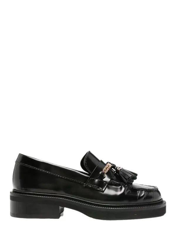 Maje Tassel-detail Chain-link Loafers - Black