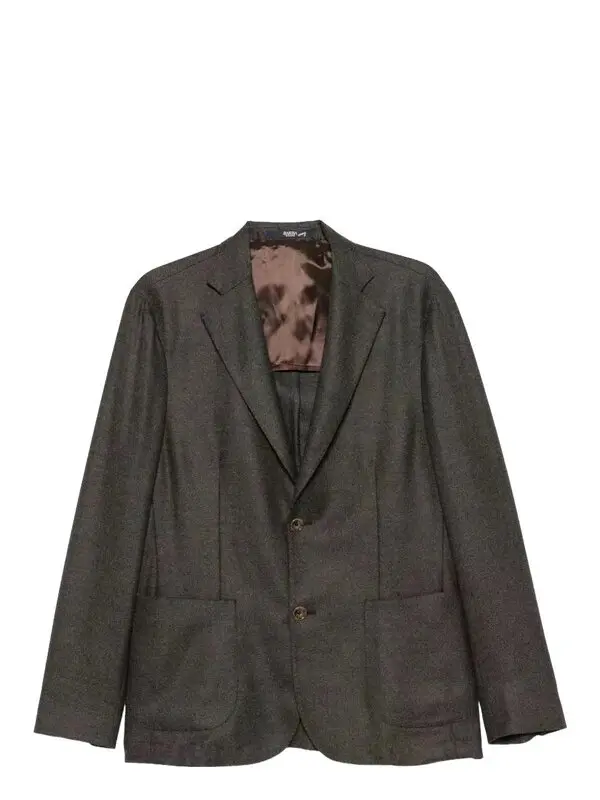 BARBA NAPOLI Single-breasted Notched-lapels Jacket - Brown