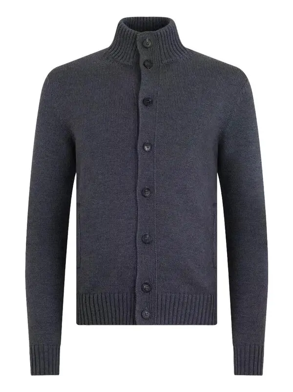 SLOWEAR Ribbed Button-up Cardigan - Grey