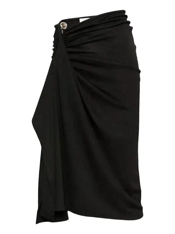 Christopher Esber Droplet Ruched Stone-embellished Midi Skirt - Black