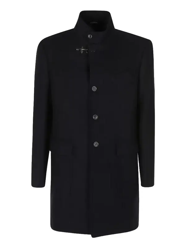 FAY Lobster-clasp Single-breasted Coat - Blue