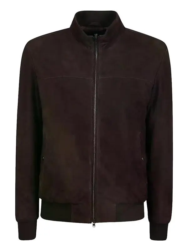 Herno Suede Bomber Jacket - Brown