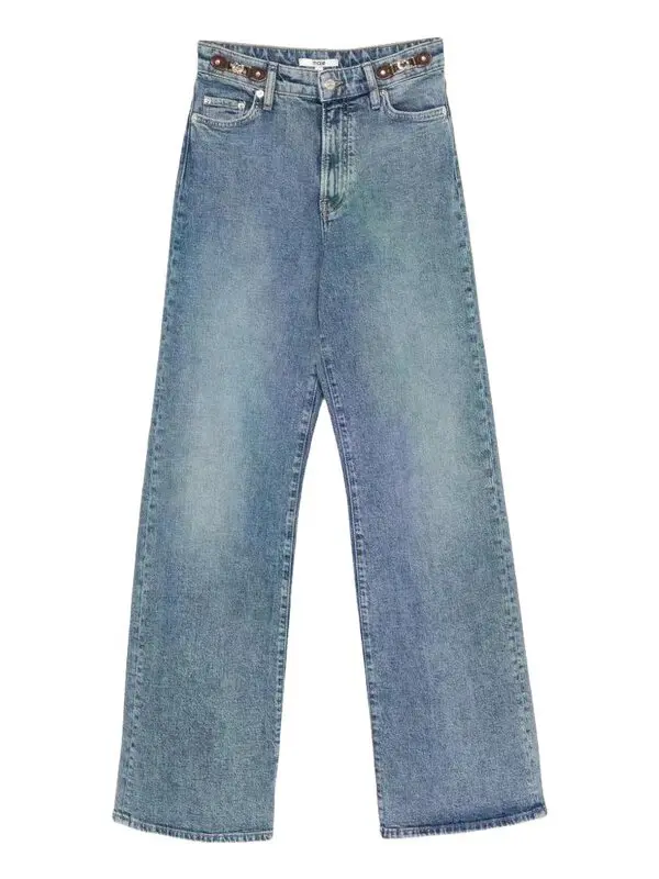 Maje Buckle-detail Straight-leg Jeans - Blue
