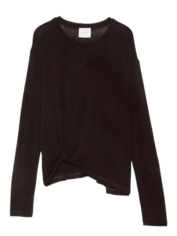 ALYSI Knot-detail Long-sleeve Sweater - Brown