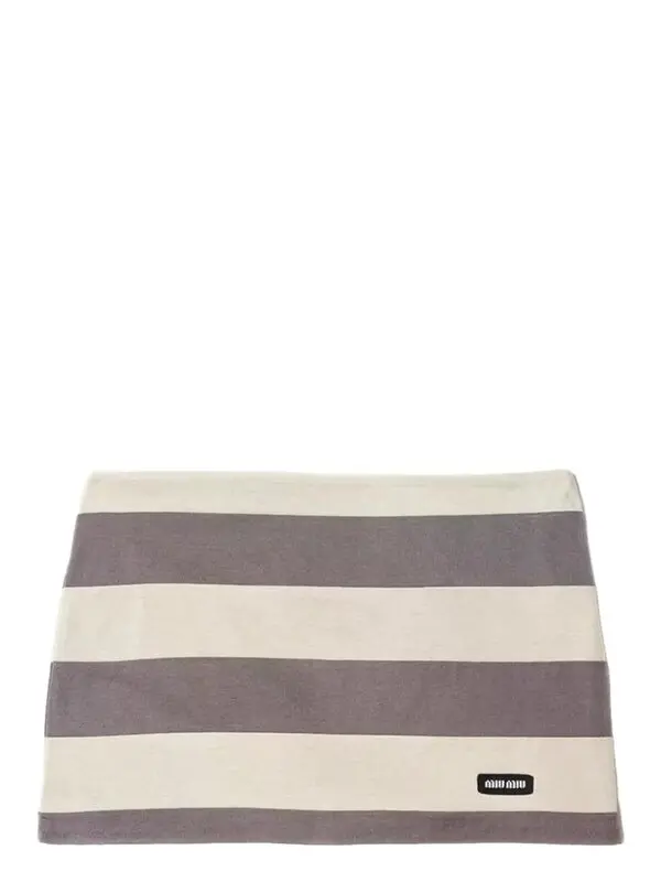 Miu Miu Striped Jersey Miniskirt - Grey